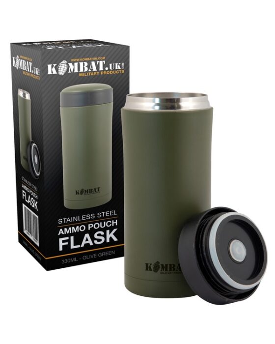 Ammo Pouch Flask - Olive Green - KombatUK