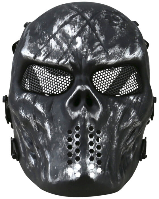 Skull Mesh Mask - Gun Metal Grey - KombatUK