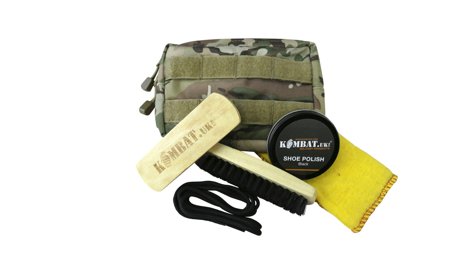 Deluxe Molle Boot Care Kit (Black Polish & Laces) - KombatUK